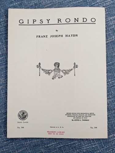 Gipsy Rondo by Franz Joseph Haydn (Art Publication Society 1952) | eBay