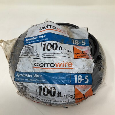 Cerro Wire Open Bag Black Sprinkler Wire 100 Feet 18-5 E#-E123611 Made ...