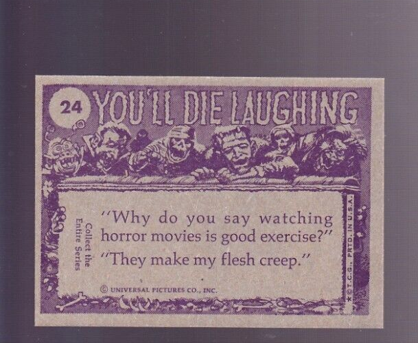 1973 TOPPS YOU'LL DIE LAUGHING CARD SERIES 1 TEST SET CARD # 24 NM-MT ...