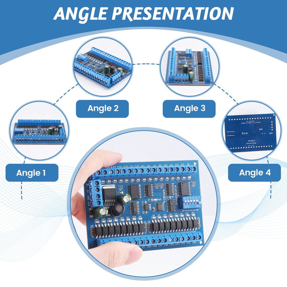 DC 12V 24V 16 Input 16 Output RS485 Remote Control PLC IO Expansion ...