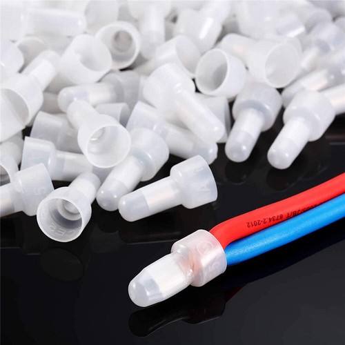 75pcs Nylon 10-22AWG Wire Connectors Closed End Crimp Cap Copper Core ...