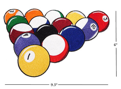 Racked Pool Balls Iron on Patch Embroidered Billiards (Large) 9.5" | eBay