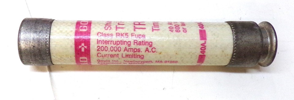 FERRAZ/SHAWMUT TRIONIC FUSE TRS40R 40 AMPS 600 VAC DUAL ELEMENT TIME ...