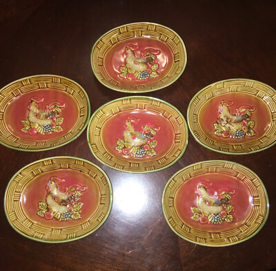 Stoneware Co Rooster HandPainted Individual Dishes. Set-6- | eBay