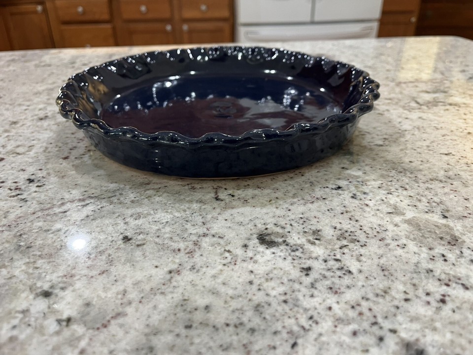 Cornelison Bybee KY BB Pottery 10”Midnight Blue Deep Dish Scalloped ...