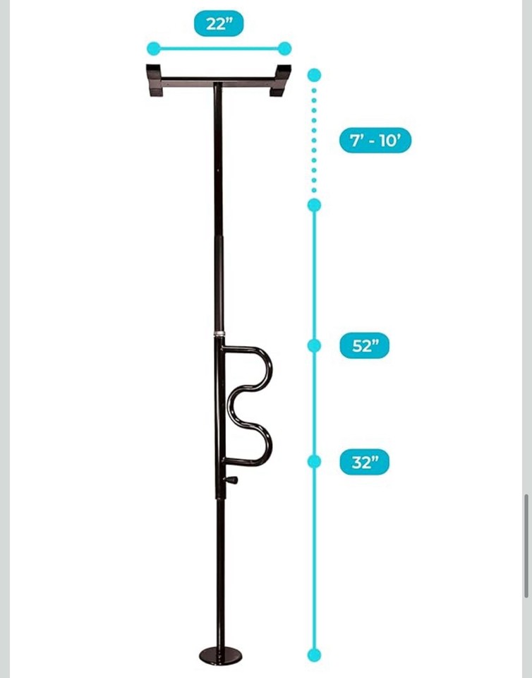 Stander Wonder Pole, Security-Pole and Curve Grab Bar, Tension Mounted ...