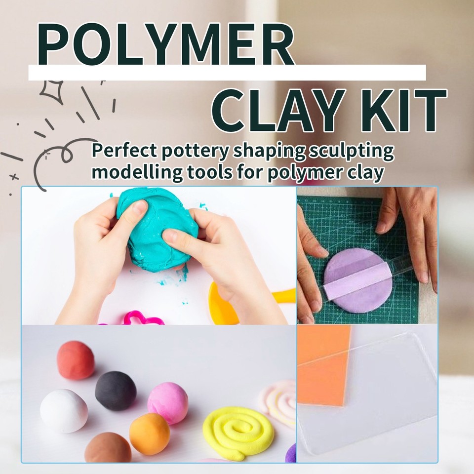45 Pcs Polymer Clay Tool Kit Acrylic Polymer Clay Roller Clay Blade ...