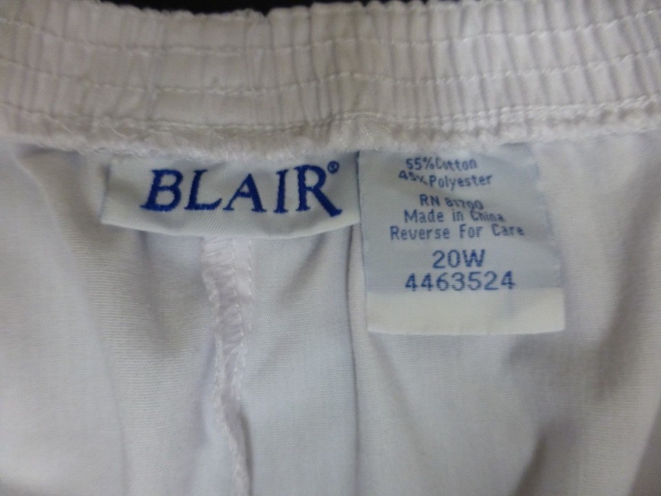 Blair Womens Size 20W White With Faint Lavender Tint Woven Casual Pants ...