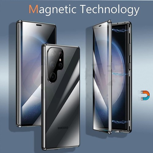 Magnetic Tempered Glass Double-Sided Phone Case with Safety Lock for ...