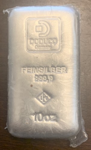 Rare DODUCO Minted By Lev who Mints Geiger 10oz 999 Silver Bar poured ...
