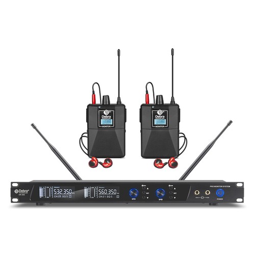 UHF Dual Channels Wireless In Ear Monitor System for Stage Monitoring ...