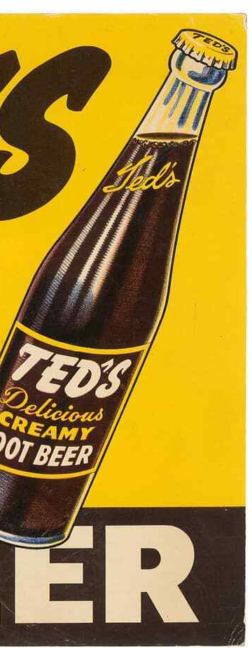 Circa 1952 Ted Williams Signed Ted's Creamy Orig. Root Beer Cardboard ...