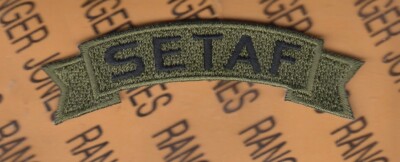 US ARMY SETAF Southern European Task Force Italy OD Green 3.5" tab ...