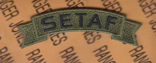 US ARMY SETAF Southern European Task Force Italy OD Green 3.5" tab ...