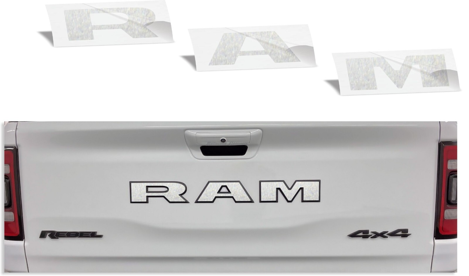 RAM Tailgate Emblem Overlay Decal Sticker - 2019-2024 Ram 1500 Rebel | eBay