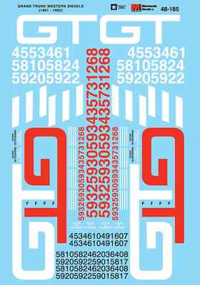Microscale O Scale Decals: Grand Trunk Western Diesels (1961-1992 ...