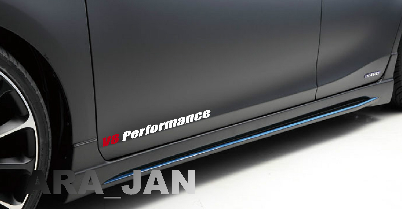 V8 PERFORMANCE Vinyl skirt Decal sport racing door sticker WHITE/RED | eBay