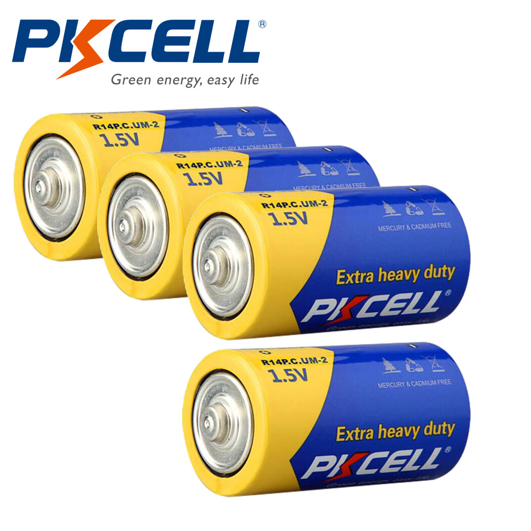 4pcs Size C Batteries 1.5V E93 R14P UM2 PC1400 Carbon-Zinc for LED ...
