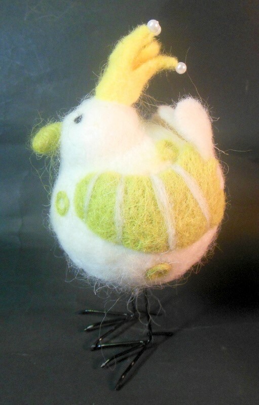 Vtg Fancy Designer HEN Chicken Rooster Wool Figure Statue Country Farm ...