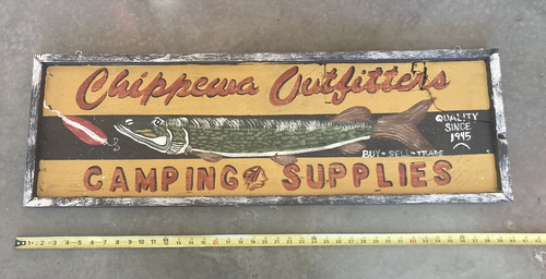 Chippewa Outfitters custom hand painted ALL wood sign- RARE | eBay