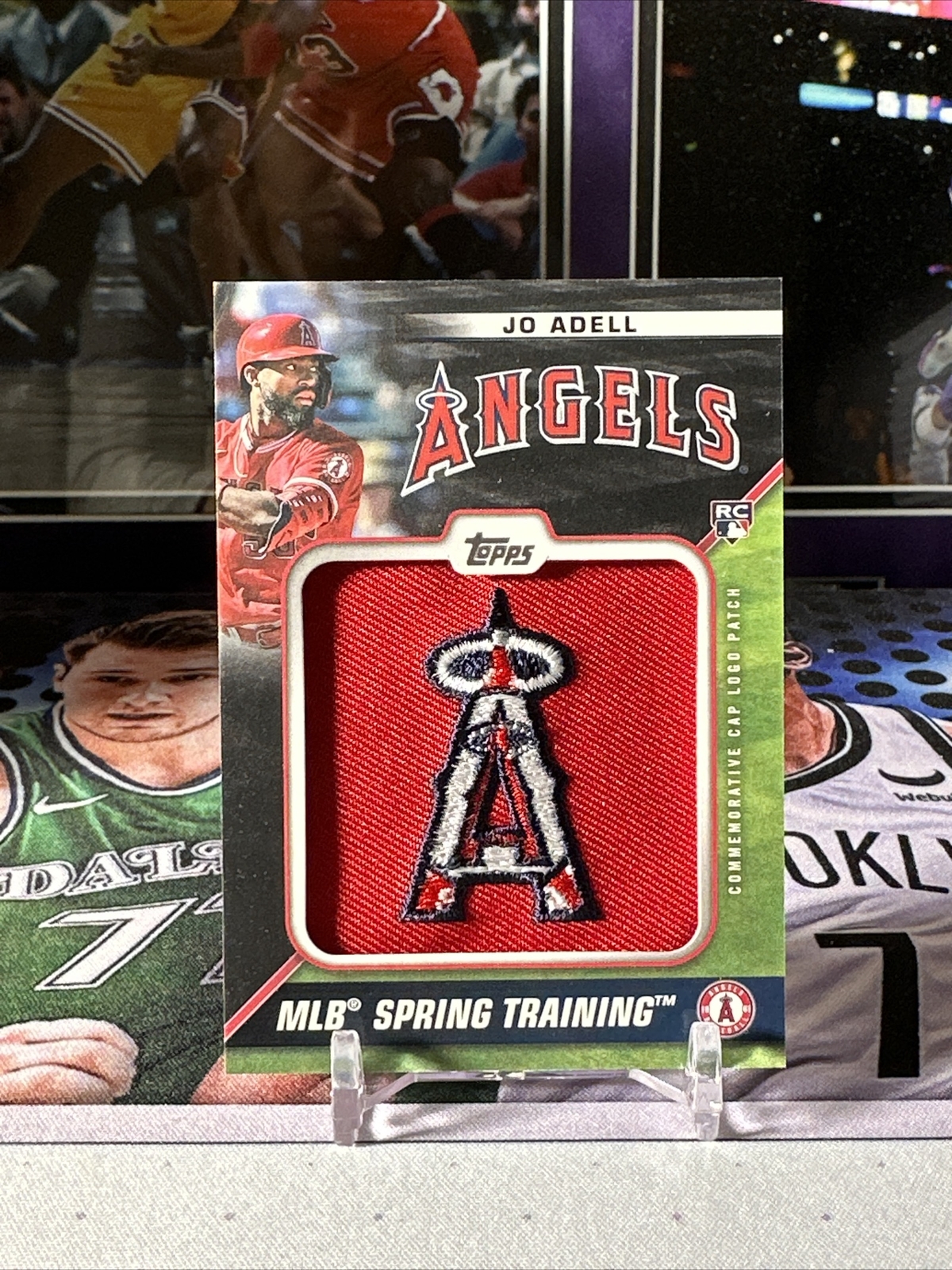 2021 Topps Jo Adell Spring Training Cap Logo Patch 002/299 Angels Black ...