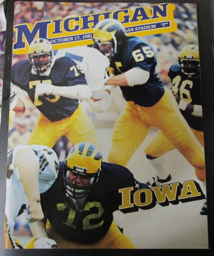 10/17/1981 Michigan Wolverines Football Program vs Iowa Hawkeyes | eBay