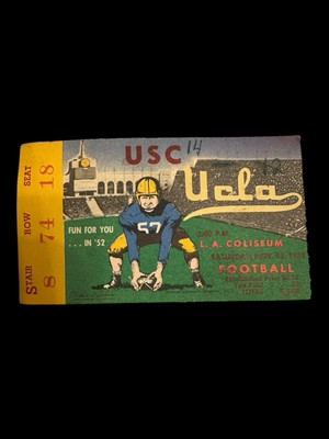 Vintage USC Trojans 11/22/1952 ORIGINAL College Football Ticket USC vs ...