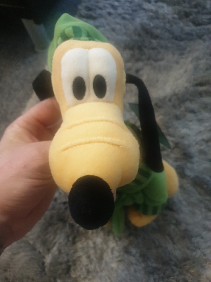 Disney Pluto Plush Soft Toy In Green Dressing Gown Bedtime New with ...