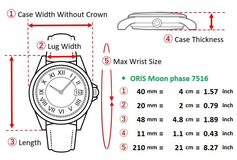 [Near MINT] Oris 7516 Moon phase Artelier Complication Day Date AT Men ...