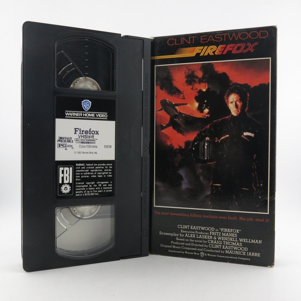 Firefox VHS 1982 Action Sci-Fi Clint Eastwood Warner Bros Original ...
