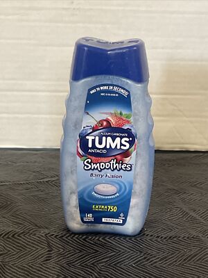 TUMS Smoothies Extra Strength Heartburn Relief Chewable Tablets, Berry ...