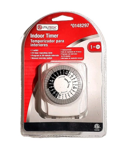 Utilitech Indoor Lighting Timer 15 Amp 1 Outlet Mechanical Plug-in ...