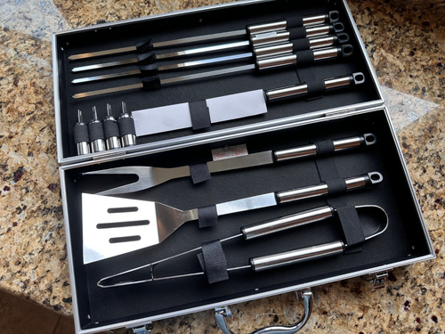 Barbecue Set New Miller Stainless Steel 12 Pc In Hard Carrying Case | eBay
