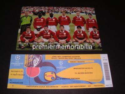 MANCHESTER UNITED FC 1999 EUROPEAN CUP FINAL TEAM LINE UP GIGGS DAVID ...