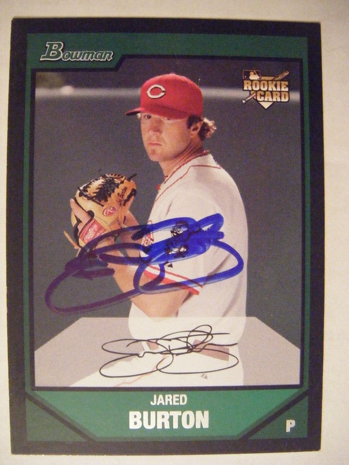 JARED BURTON signed RC REDS 2007 Bowman Draft baseball card AUTO TWINS ...