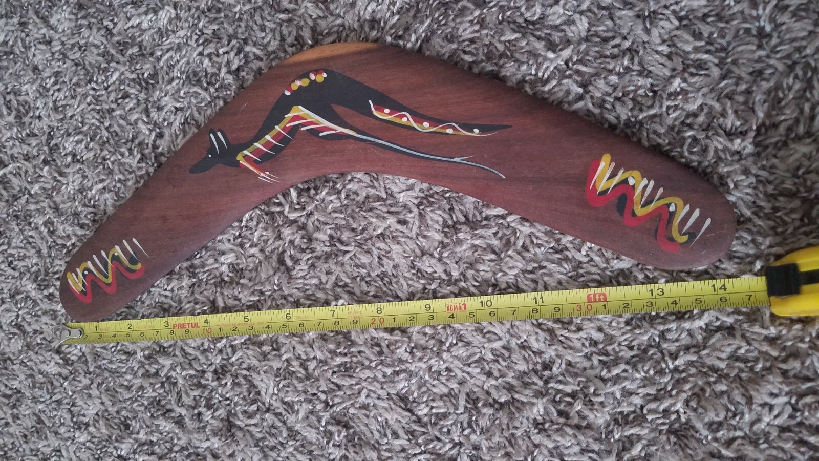 Australia Bunabiri 14" Souvenir Boomerang Painted by Aboriginals Native ...