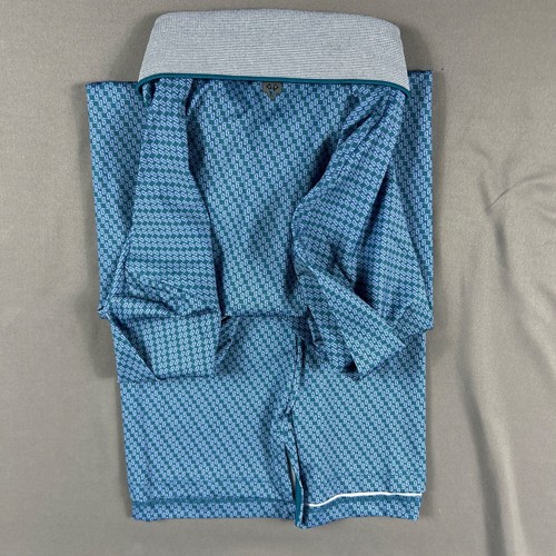 Greyson Golf Shirt Polo Wolf Tails Print Large Sea Turtle Green Blue ...