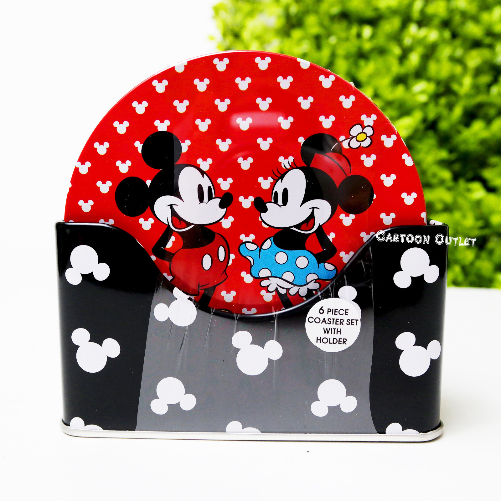 Disney Mickey Mouse Coaster Tin Set of 6 Cork Coasters Minnie Mouse New ...
