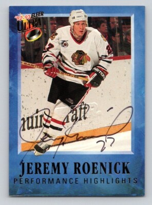 JEREMY ROENICK 1992-93 Ultra PERFORMANCE HIGHLIGHTS Autograph #3 FLEER ...
