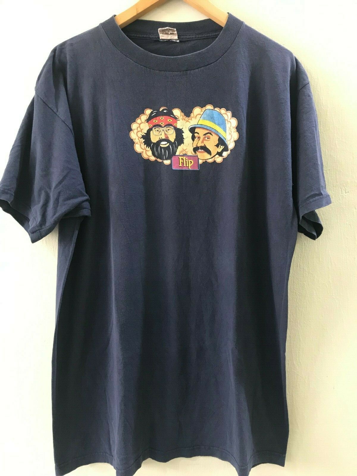 Vintage 90’s FLIP SKATEBOARDS CHEECH & CHONG Flip Gold Brand Tee Shirt ...