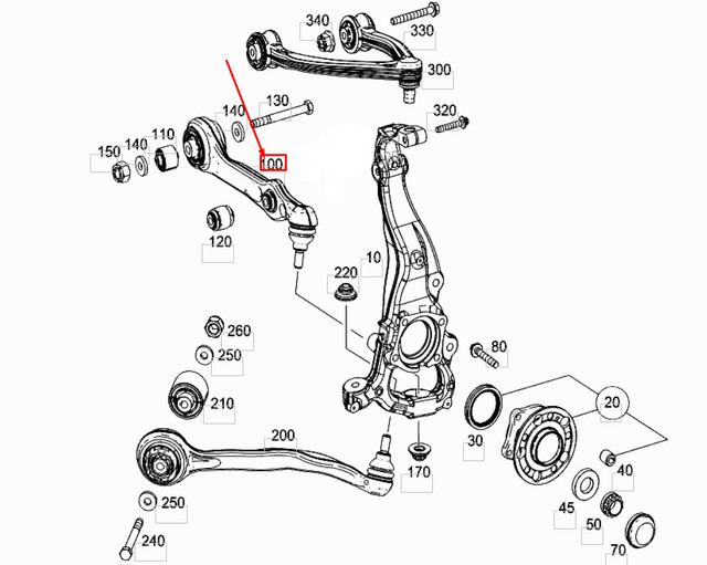 GENUINE MERCEDES-BENZ S W222 FRONT RIGHT LOWER CONTROL ARM A2223305801 ...
