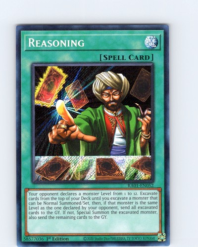 Yu-Gi-Oh TCG Reasoning RA01-EN052 1st Edition Secret Rare Card NM | eBay