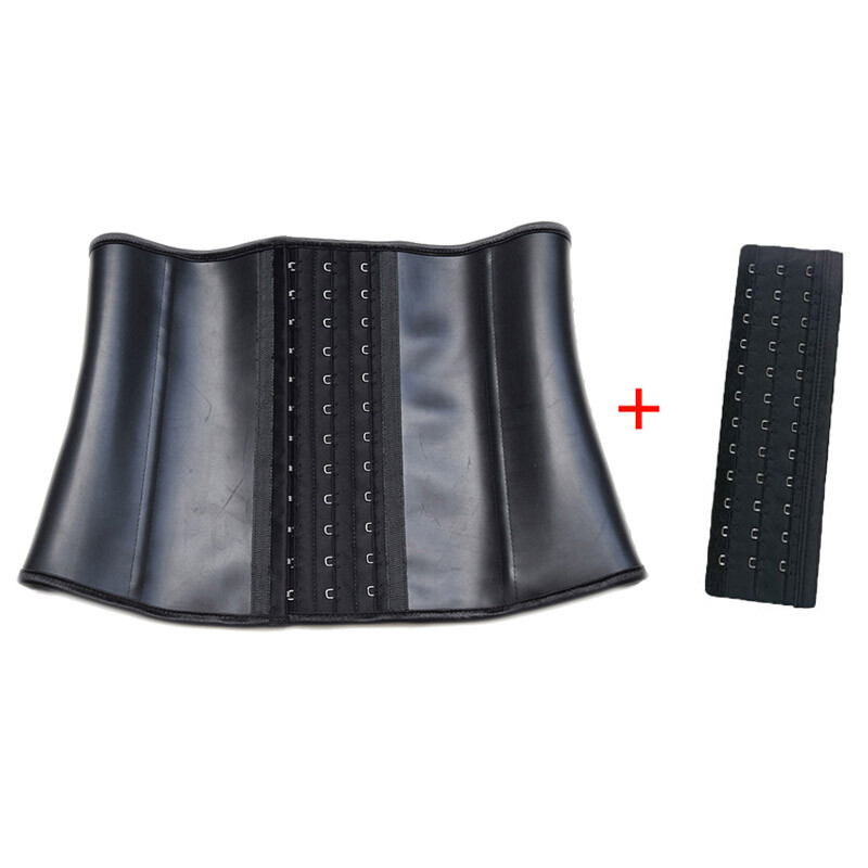 9.5 inch Short Torso Corset Latex Waist Trainer Women 9 Steel Bones ...