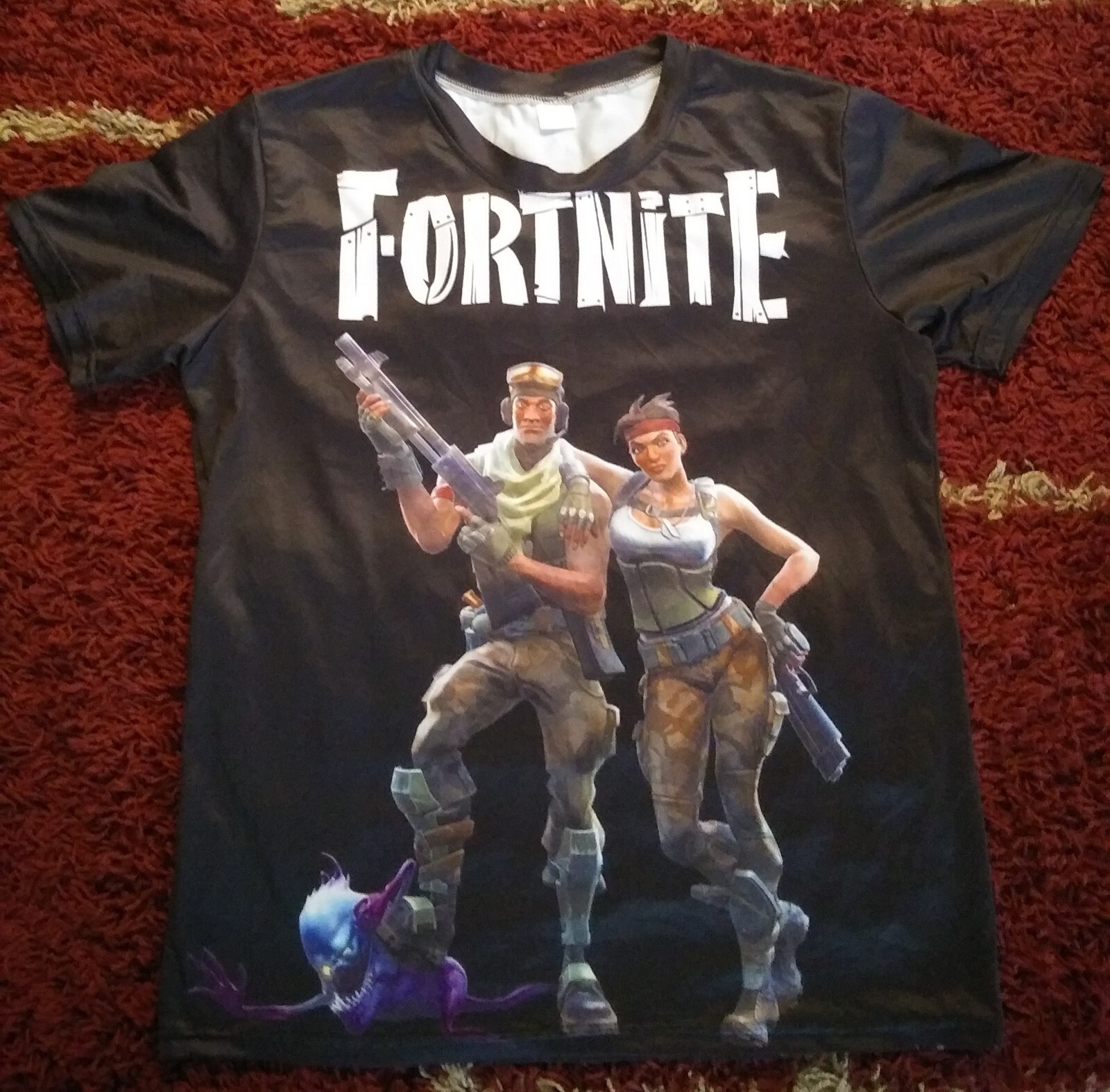 Black Fortnite Logo Characters Gamer Polyester Short … - Gem