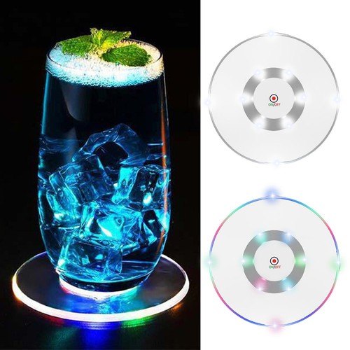 LED Coasters for Car Ultra-Thin Colorful Car Cup Holder Coaster with ...