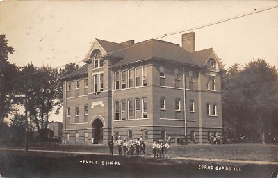 D38/ Cerro Gordo Illinois Il Students Photo RPPC Postcard 1908 Public ...