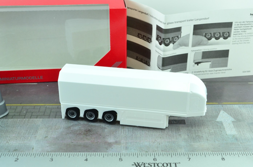 Herpa 076401 Floatliner Glass Transport Truck Trailer White 1:87 HO ...