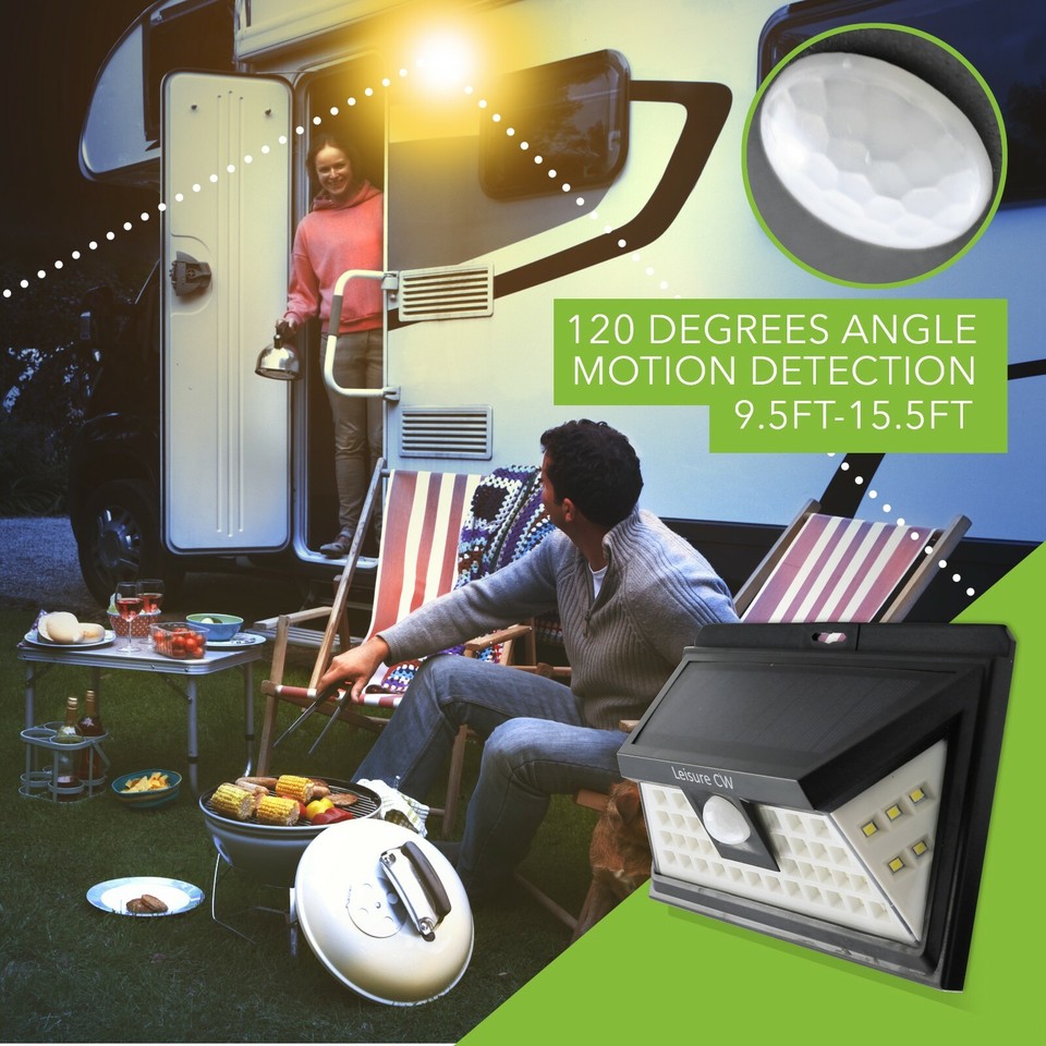 RV LED Solar Porch Light Camper RV Trailer 46 LED exterior Black | eBay