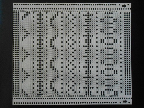 Sample punch cards for Pfaff / Passap knitting machines, DECO Special ...
