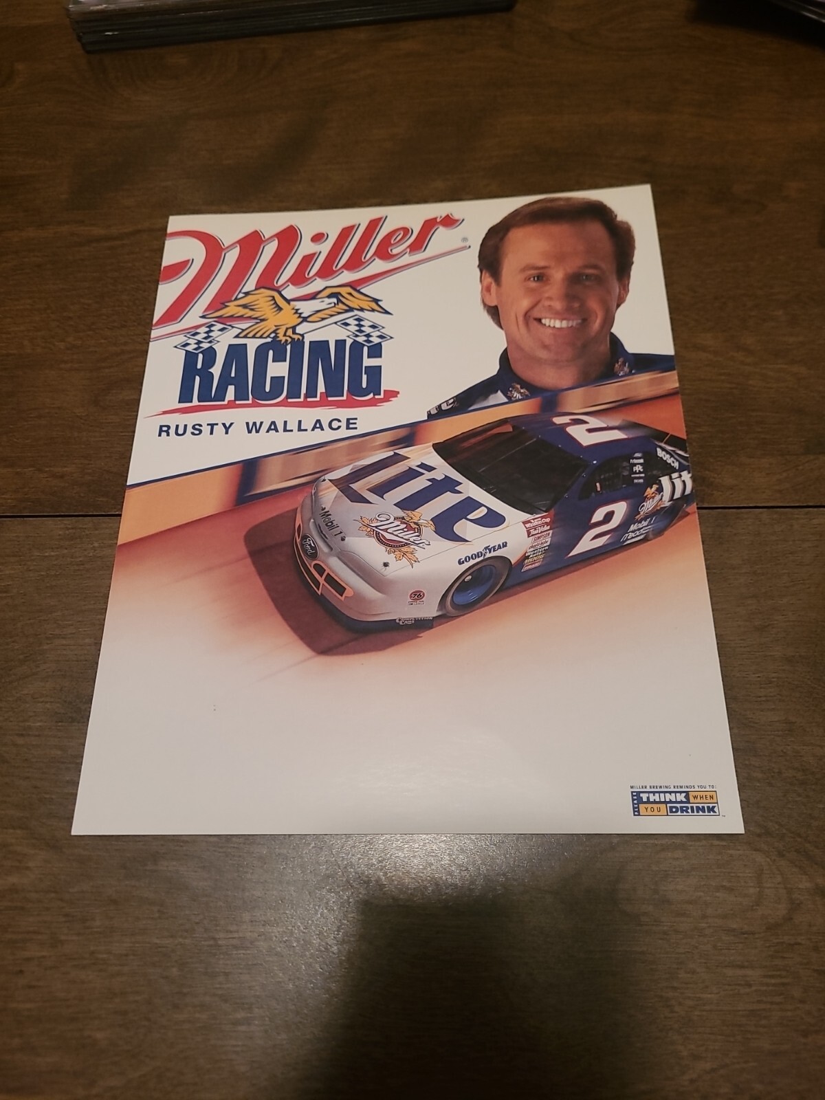 Nice 1997 Miller Racing Rusty Wallace #2 8x10 Hero Card | eBay